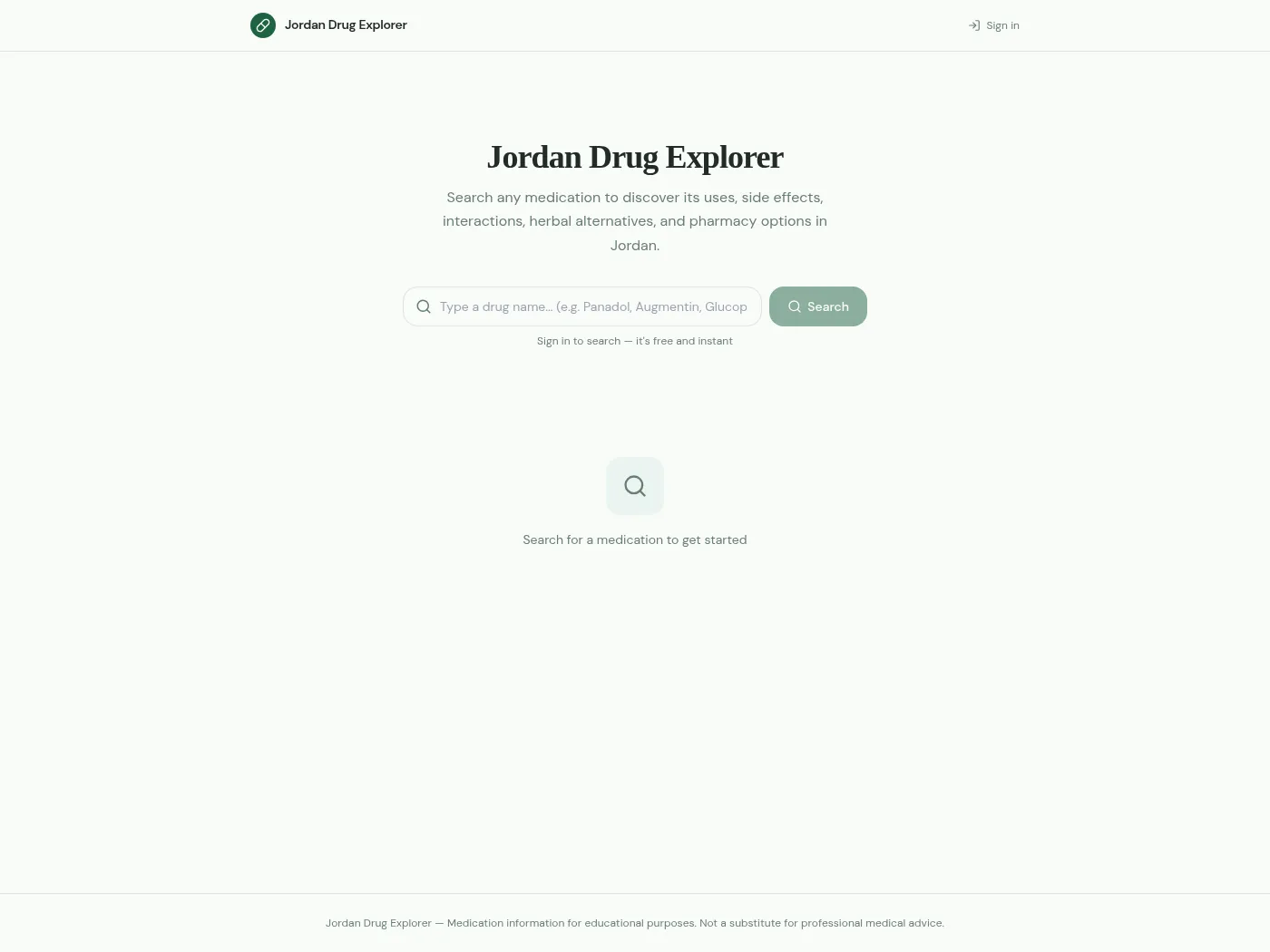 Jordan Drug Explorer