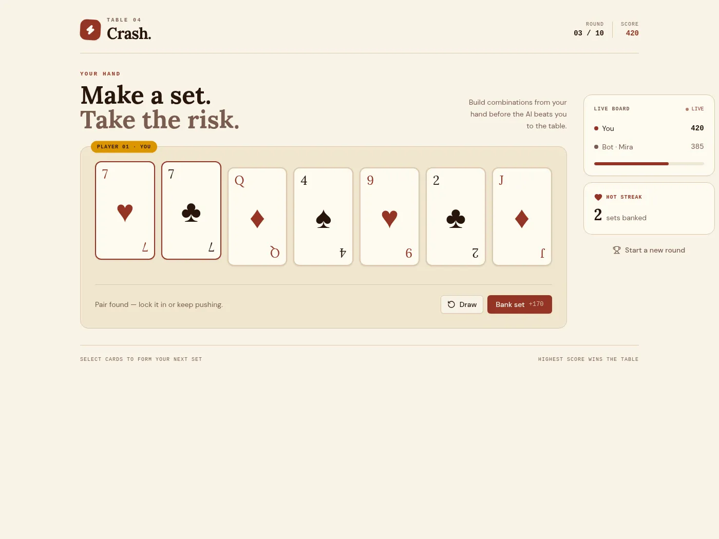 Crash Card Game