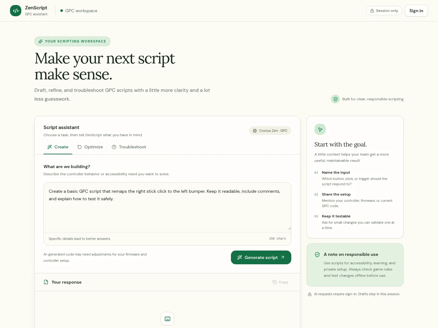 ZenScript AI Assistant