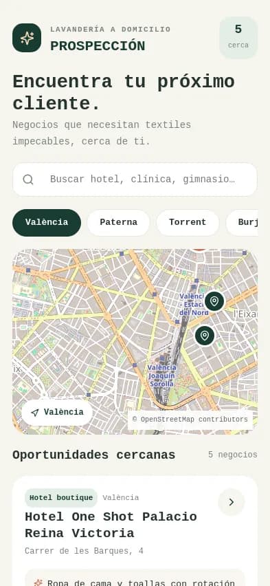Prospección Clientes Lavandería