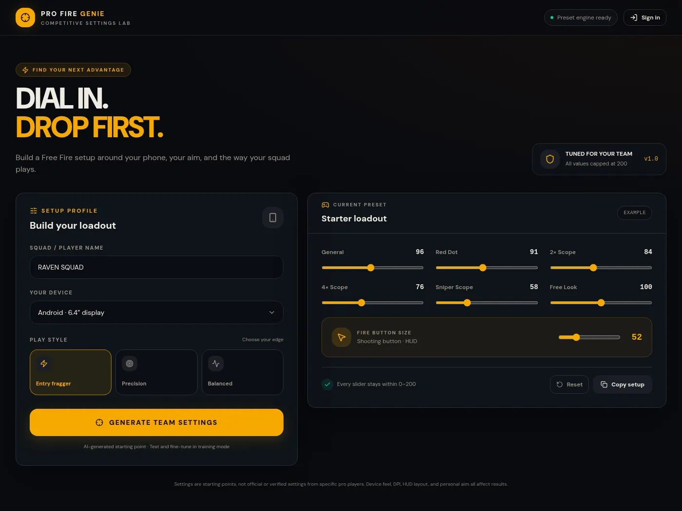 Pro Fire Settings Genie