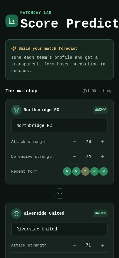 SoccerScore Predictor