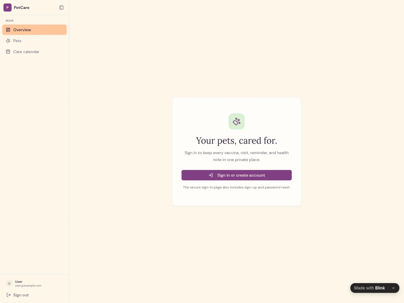 PetCare Dashboard