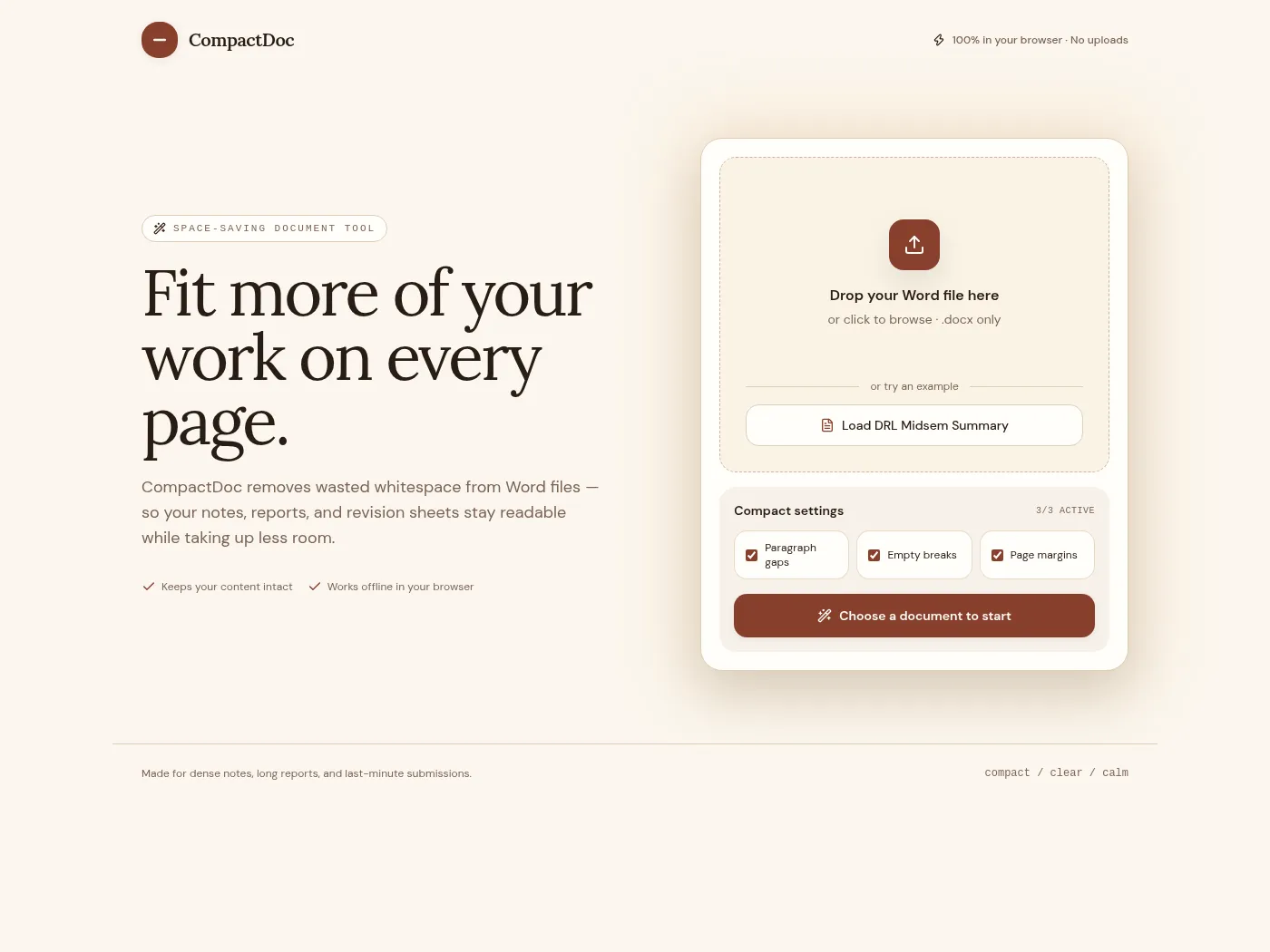 CompactDoc Optimizer