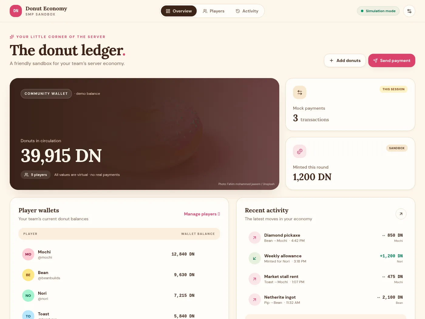 Donut Economy Sim