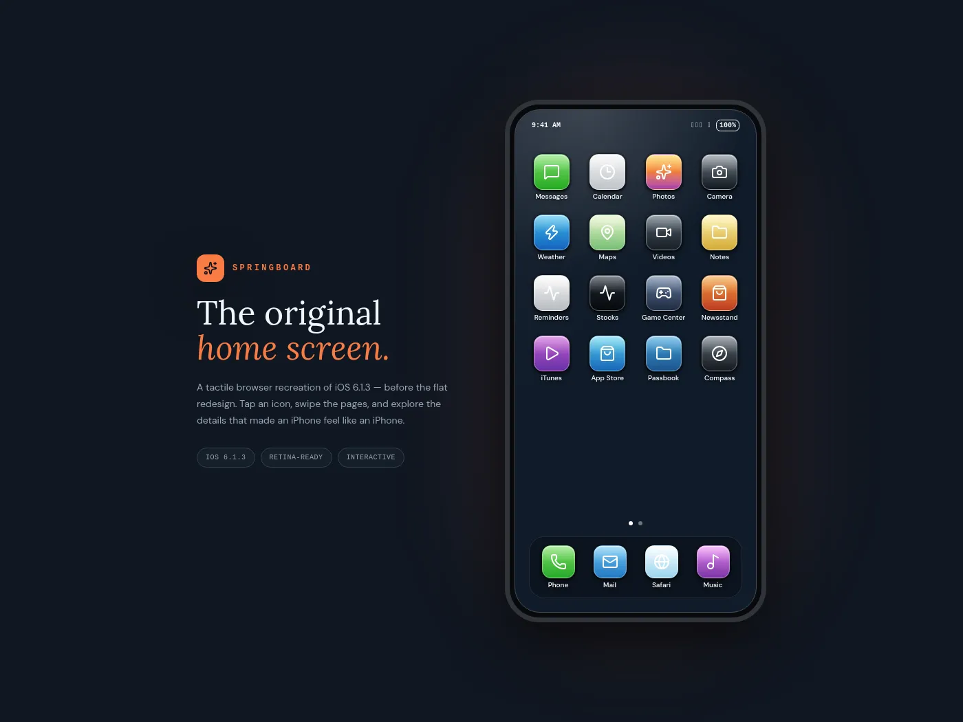 Retro iOS 6 Web Experience