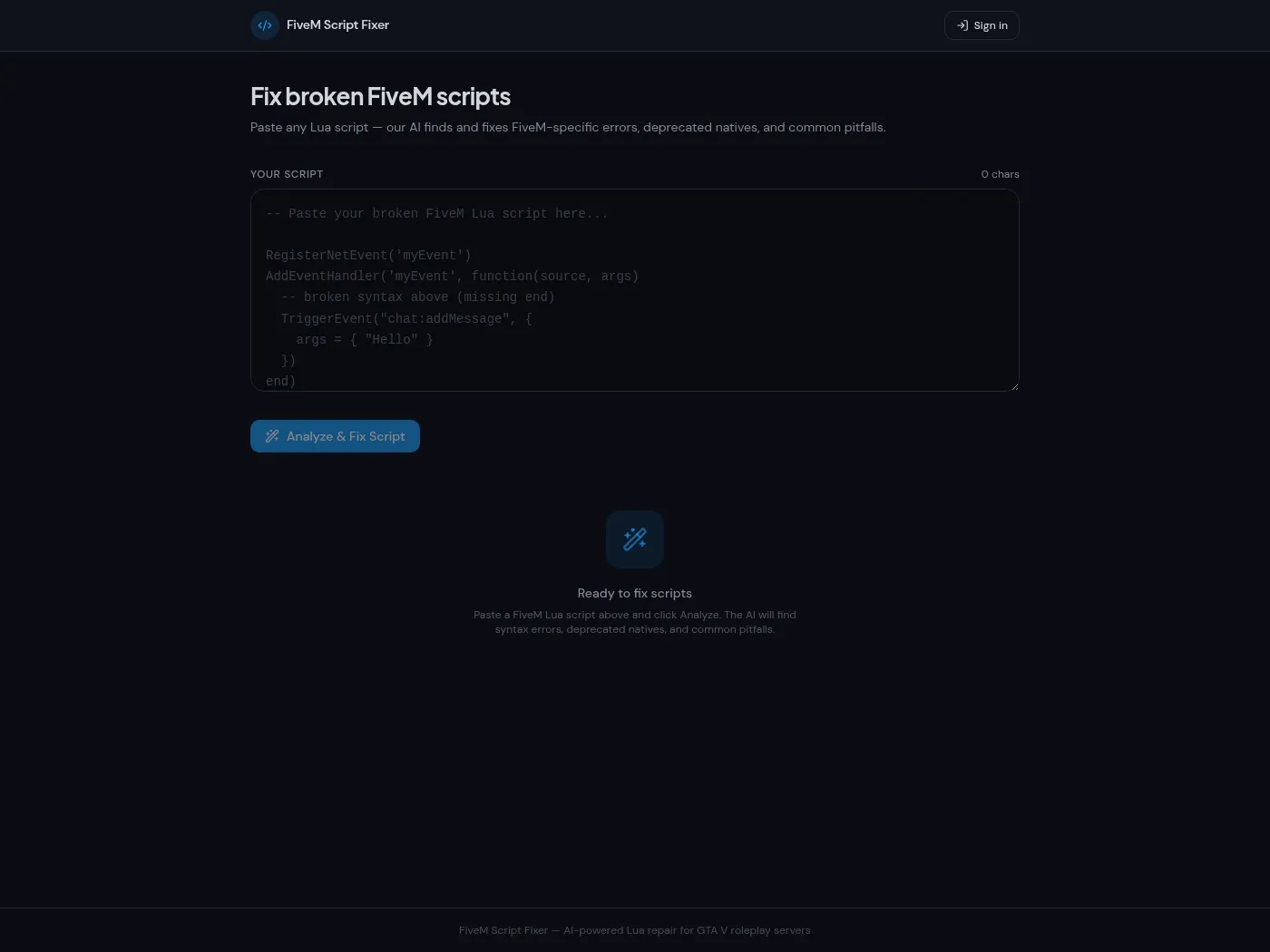 FiveM Script Fixer