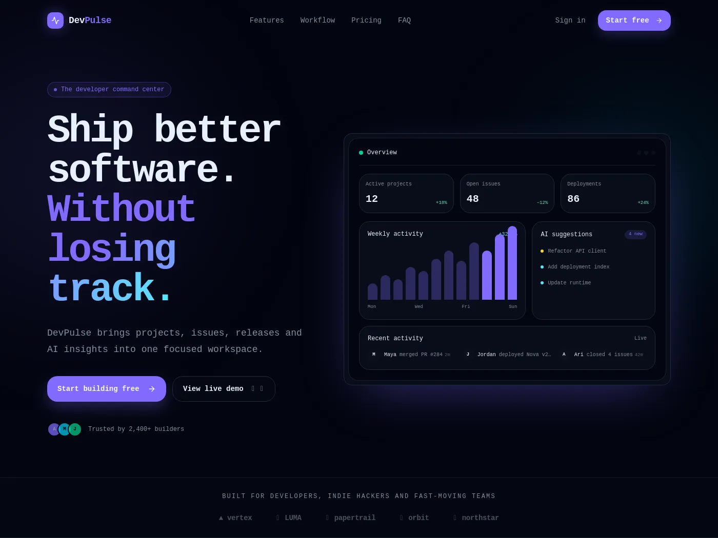 DevPulse SaaS Platform