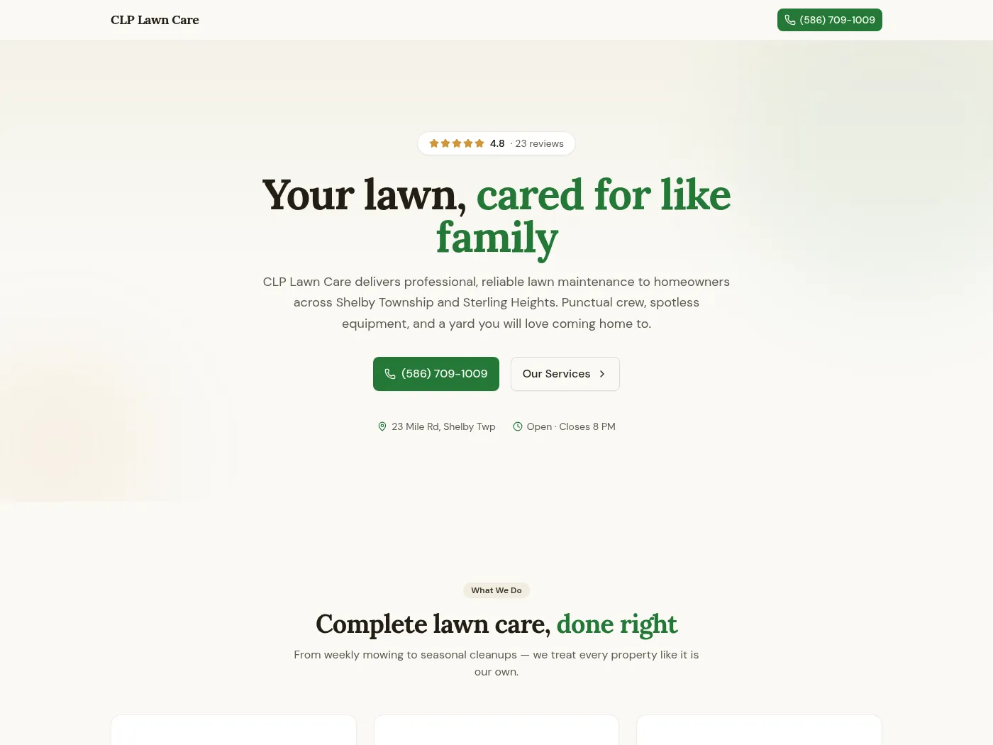 CLP Lawn Care Website