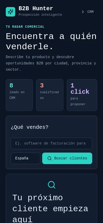 B2B Hunter CRM App