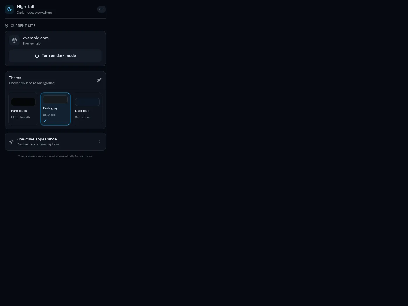 Smart Dark Mode Extension