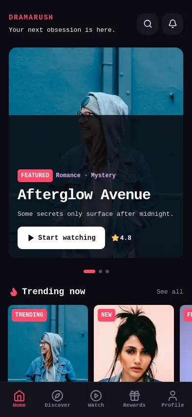 DramaRush Streaming Platform