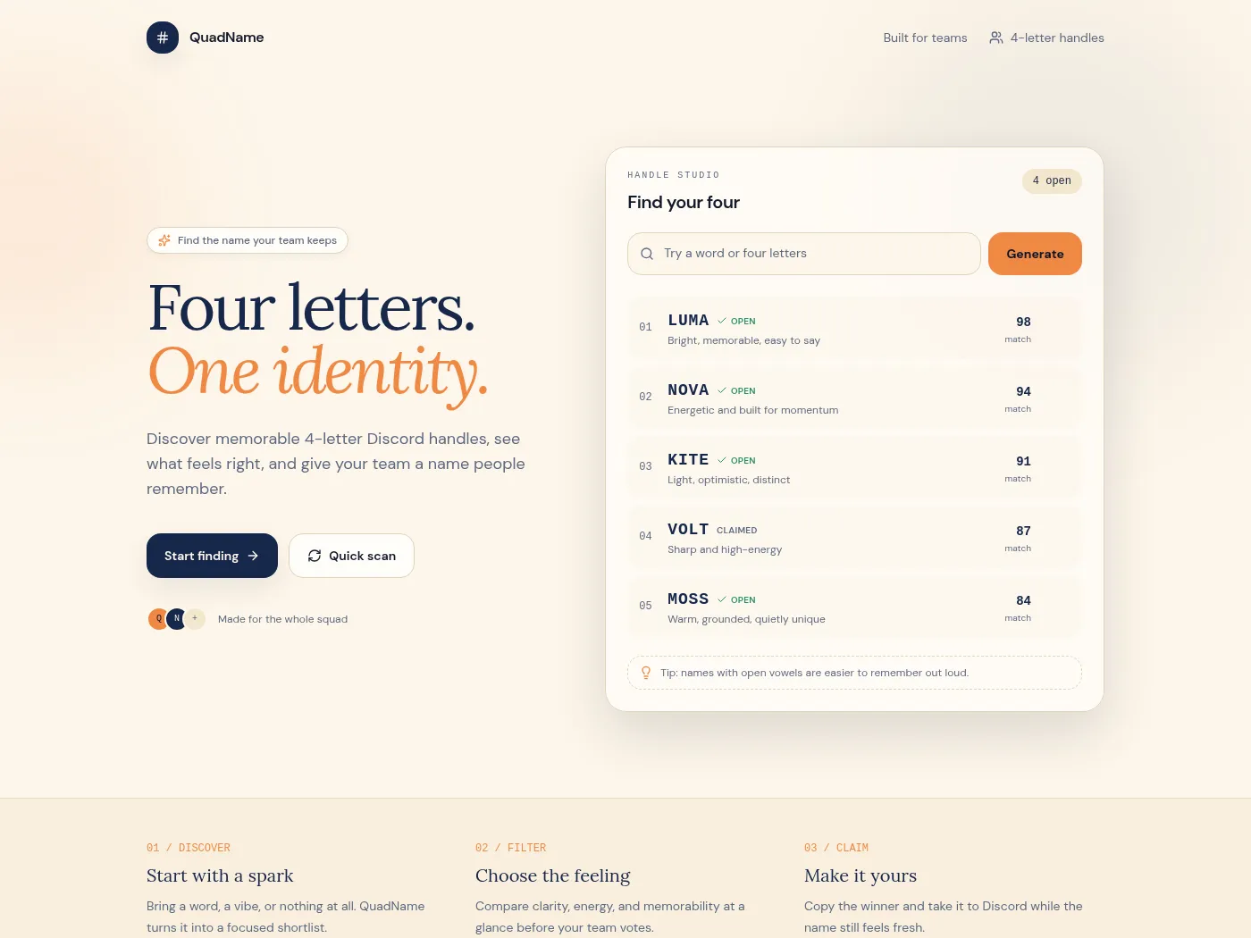 QuadName Finder