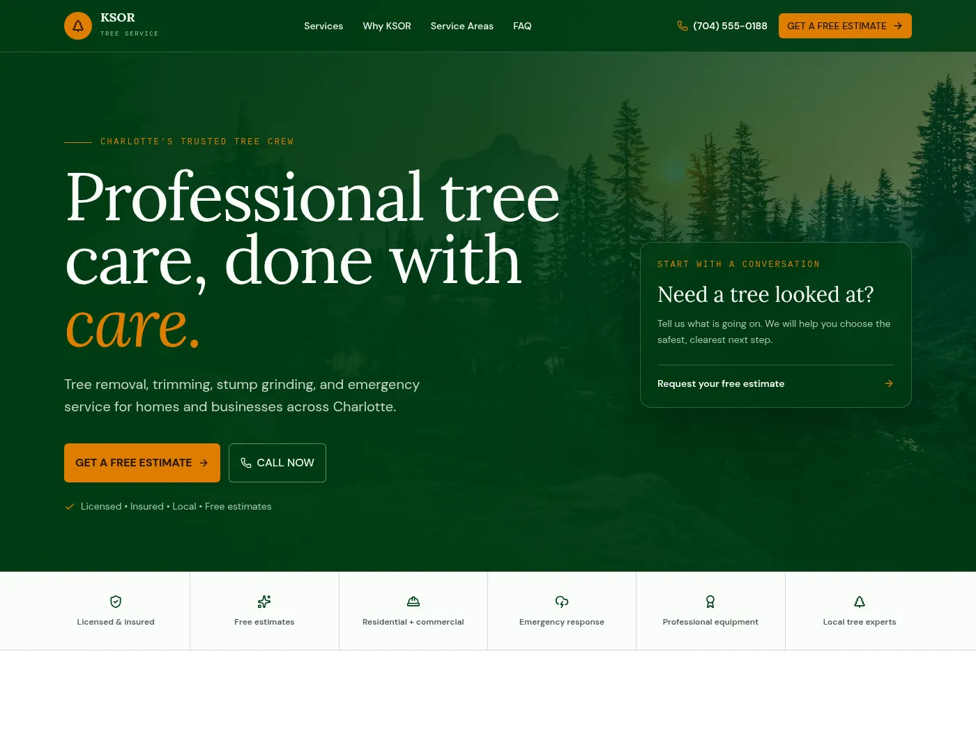 KSOR Tree Service Website