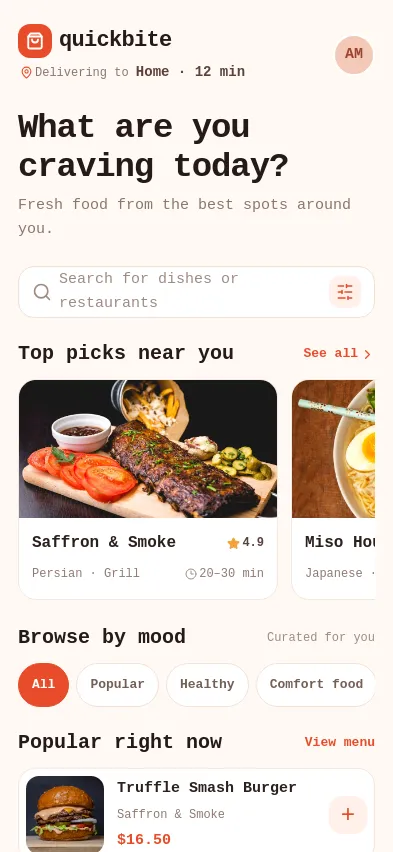 QuickBite Delivery App