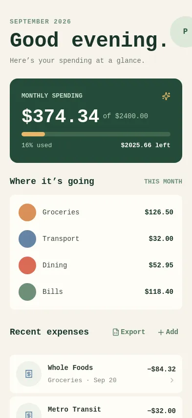 Pocket Budget Tracker