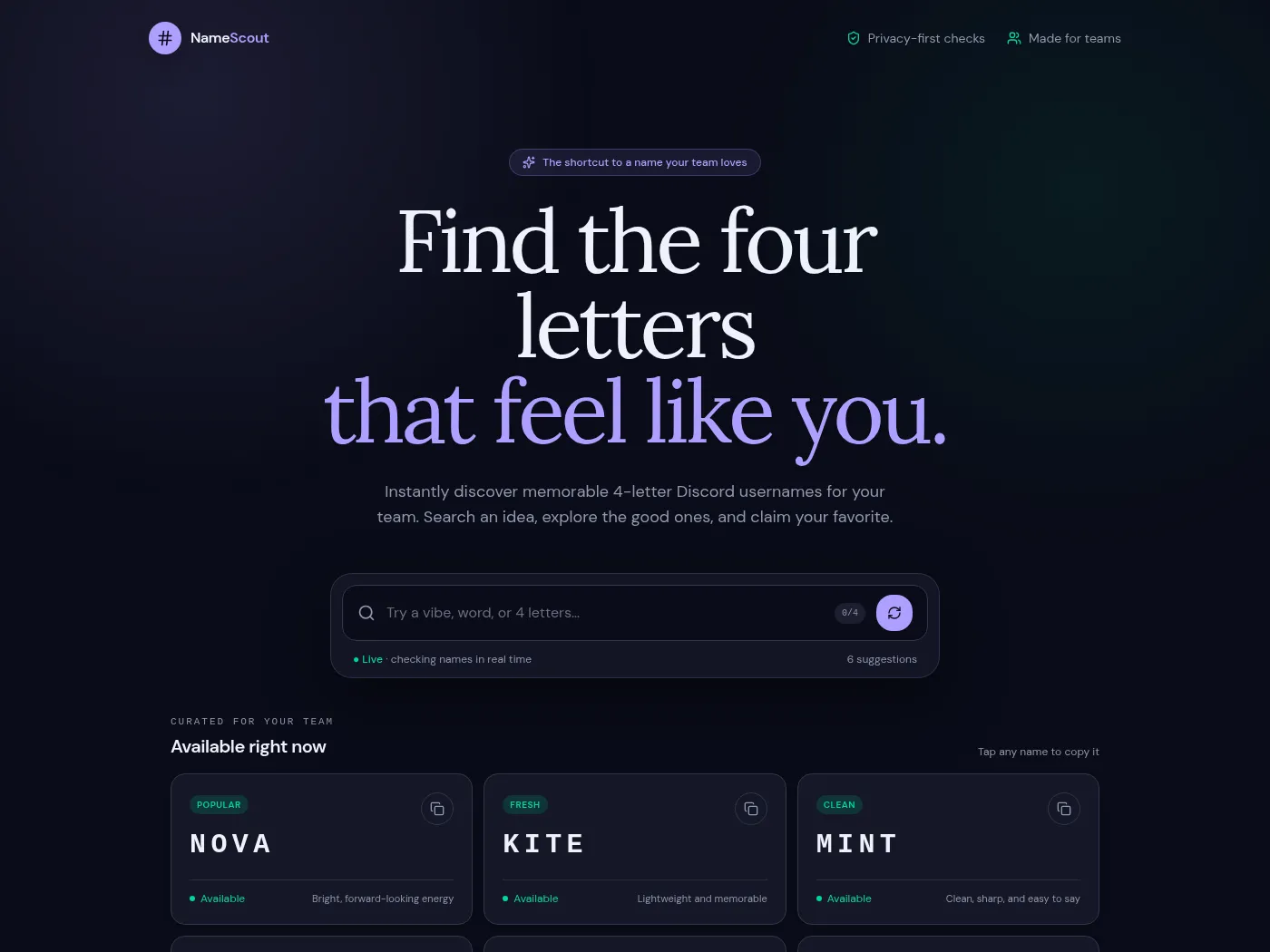 Discord Name Finder