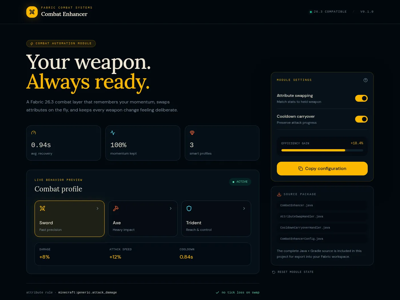 Combat Enhancer Fabric Mod