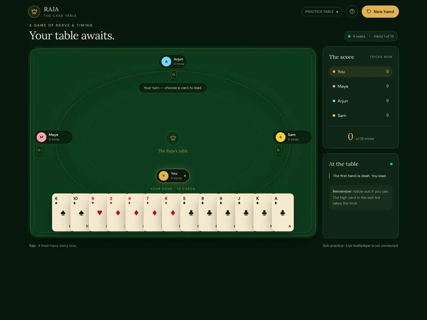 Raja Card Game Online