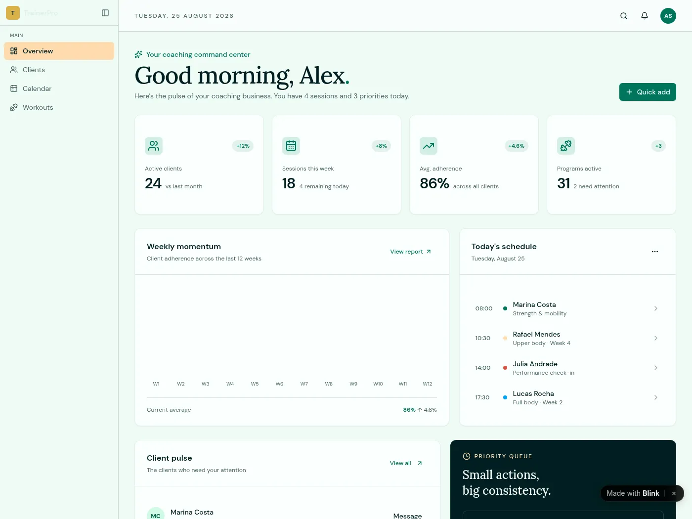 TrainerPro Dashboard