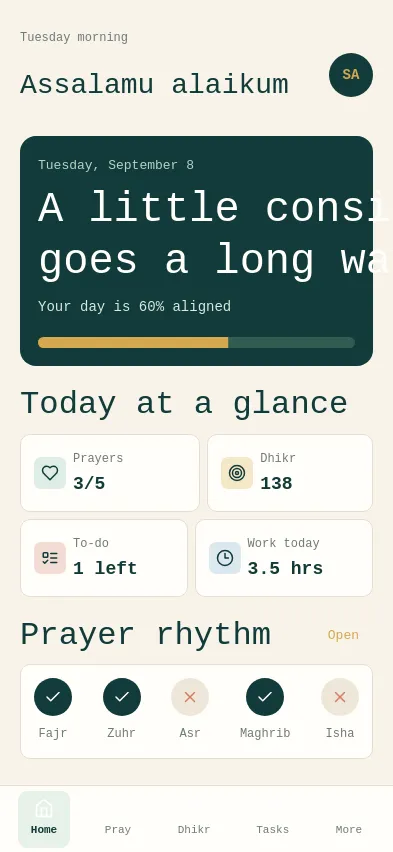 Worship & Productivity Tracker