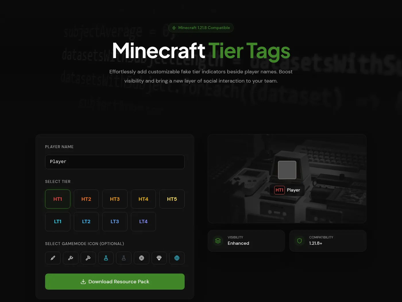 Minecraft Tier Tags