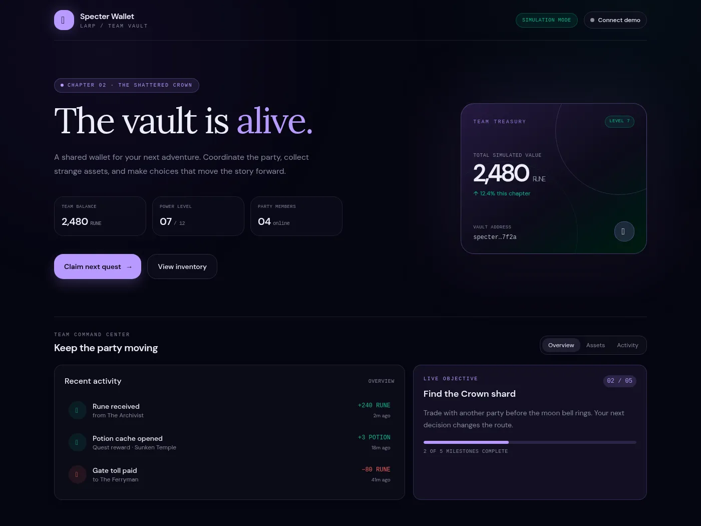 LARP Crypto Simulator