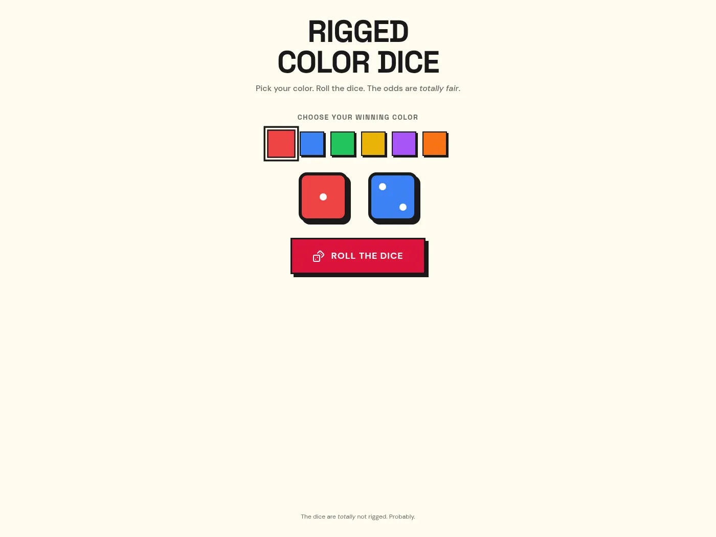 Rigged Color Dice