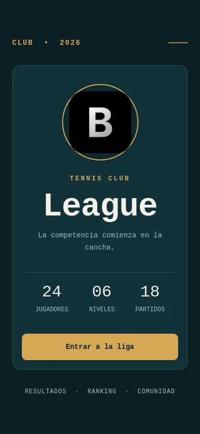 Tennis Club League App