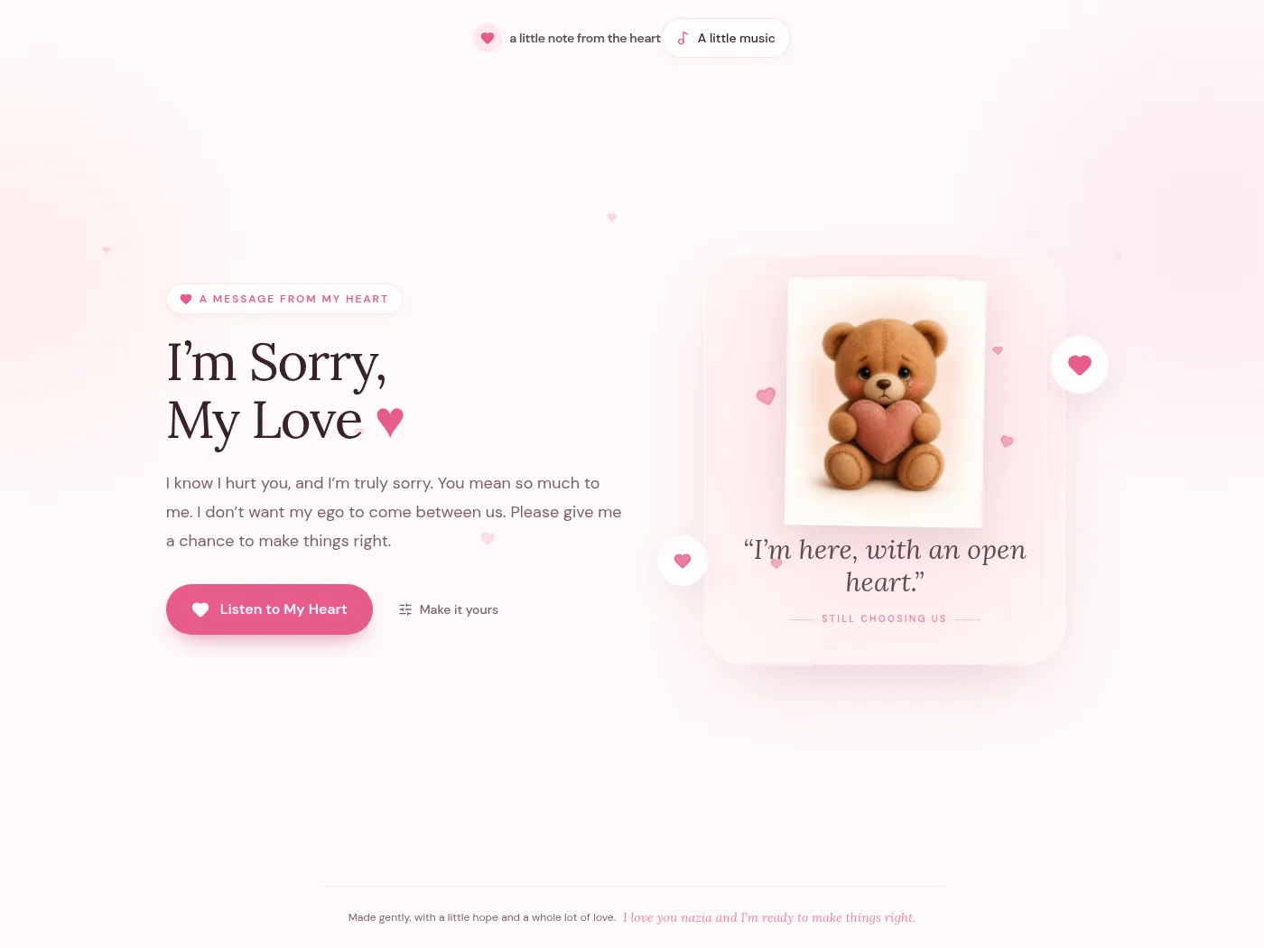 Apology Love Reel