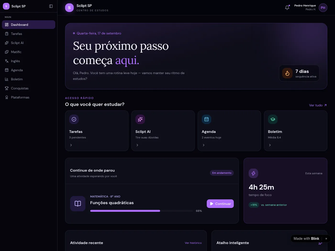 Sclipt SP Dashboard