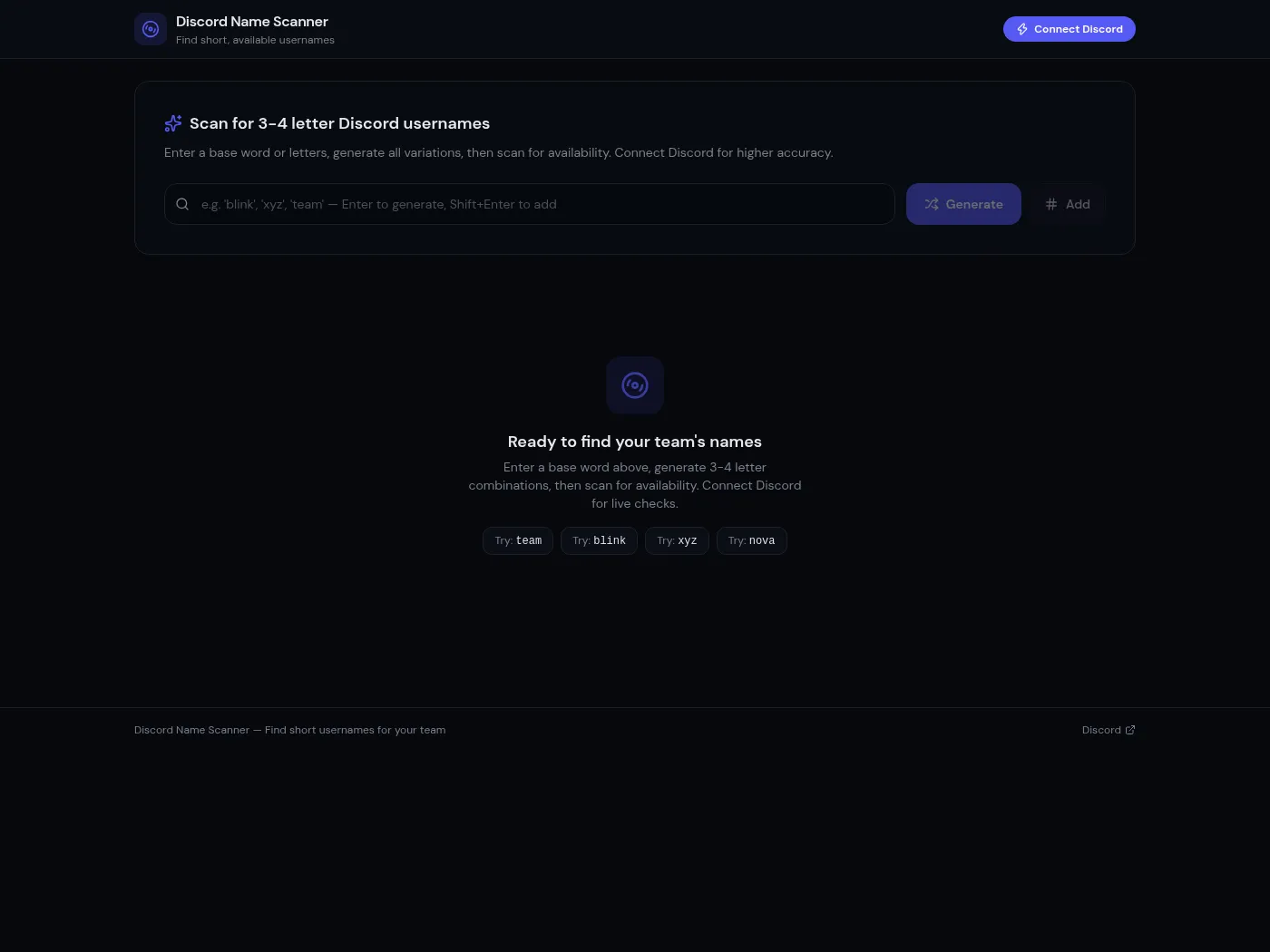 Discord Name Finder