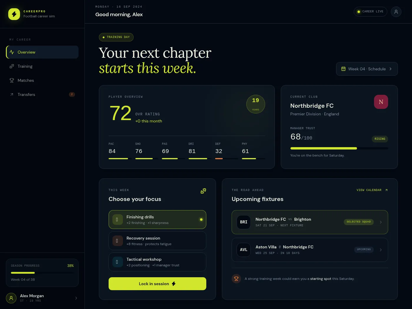 CareerPro Football Sim