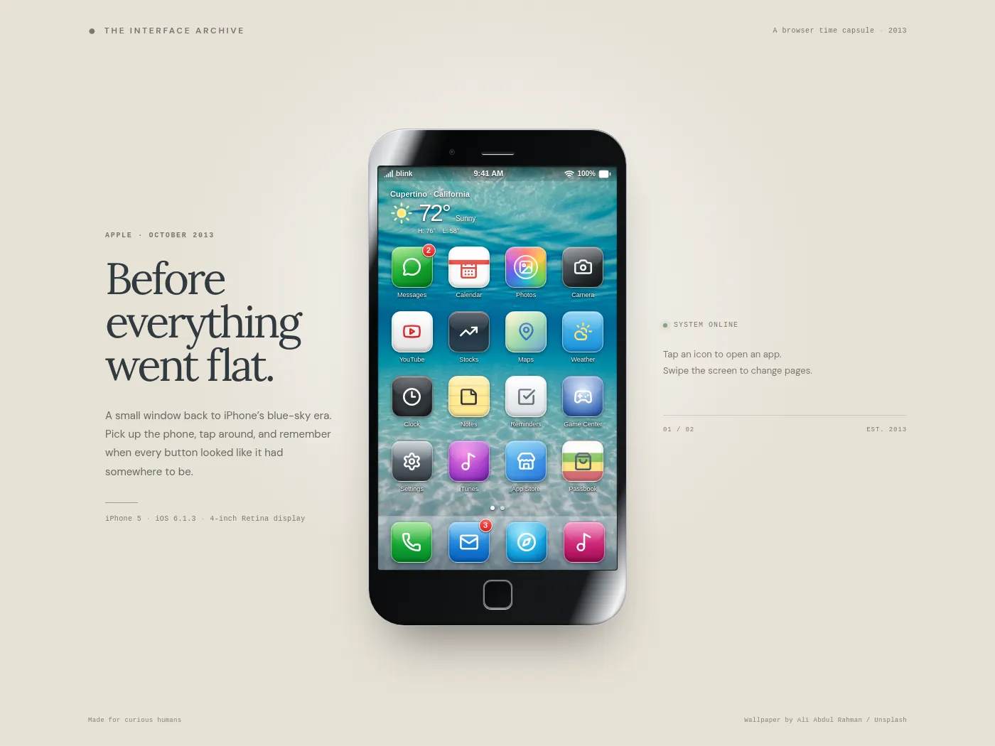 Retro iOS Web Experience