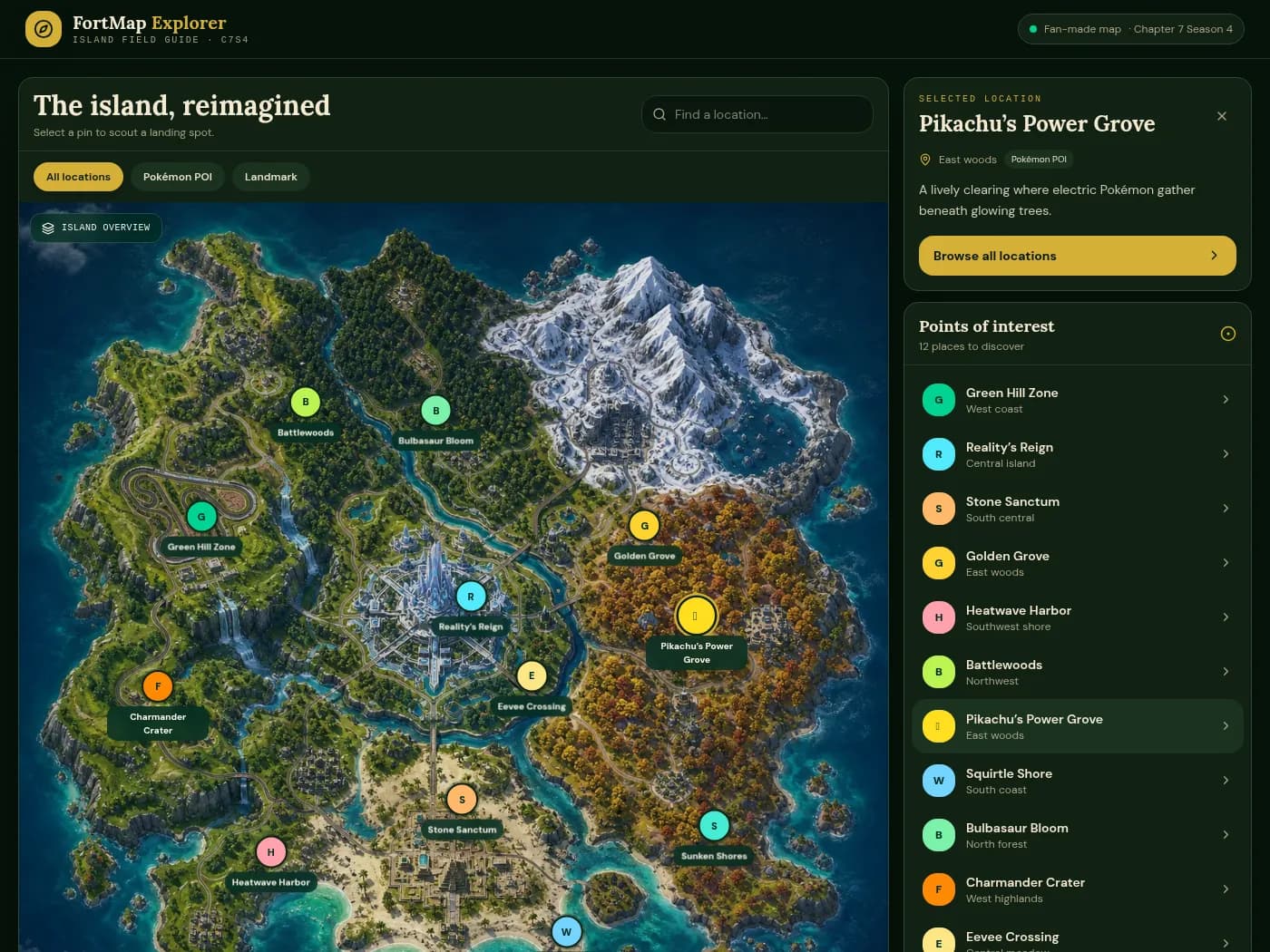 Pokémon FortMap Explorer