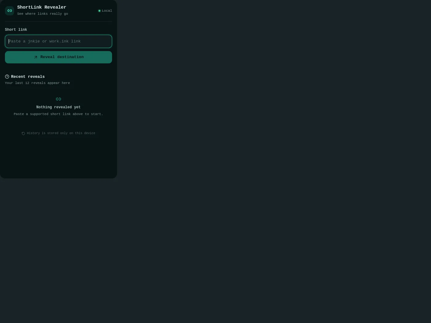 ShortLink Revealer Extension