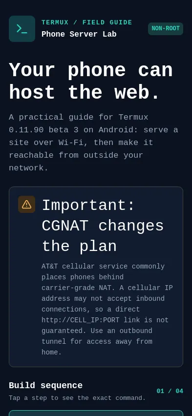 Termux Mobile Web Server