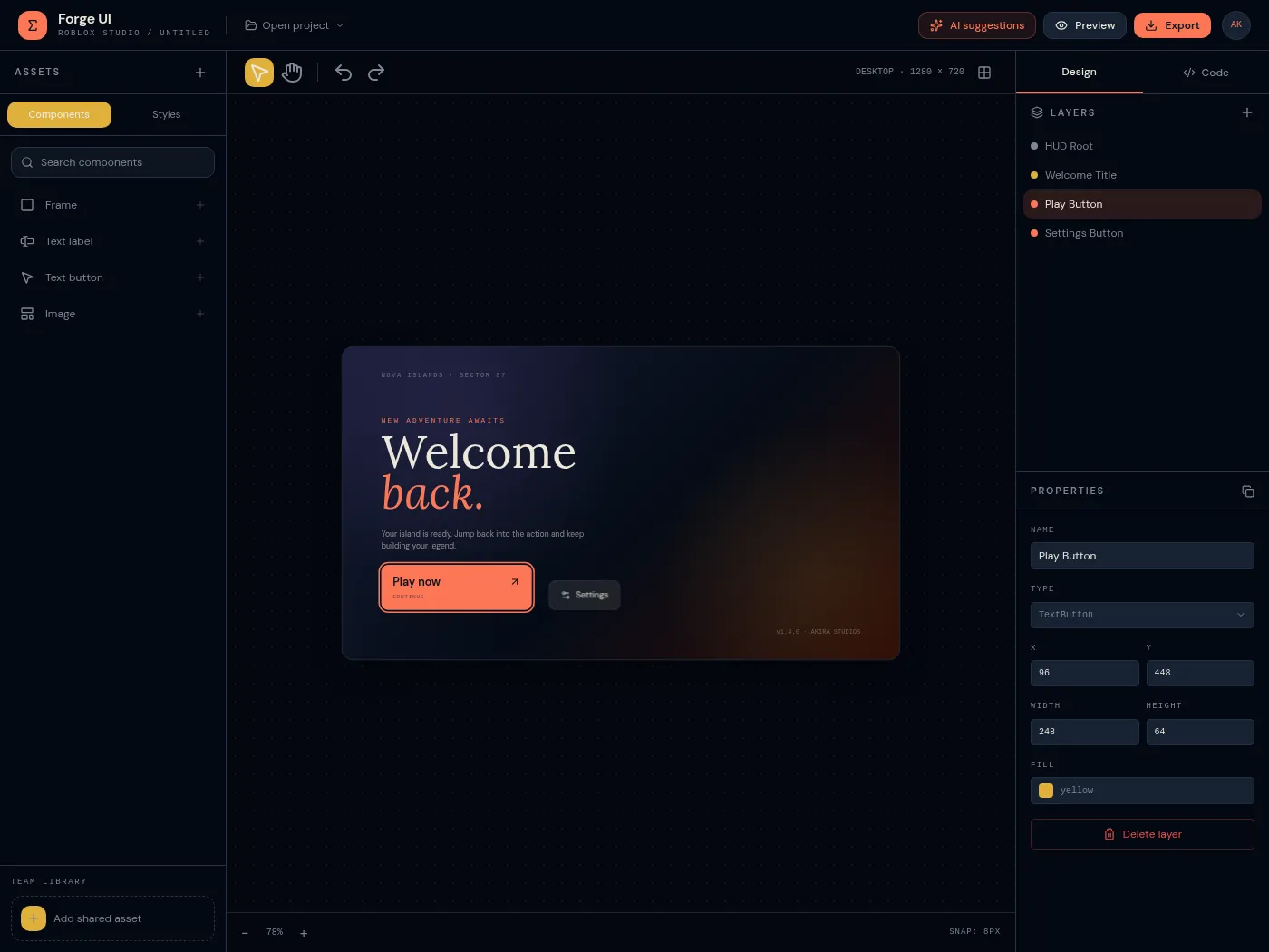 Roblox UI Designer