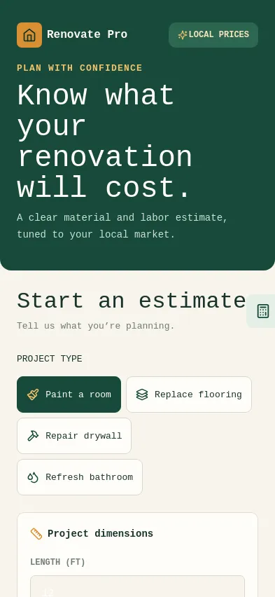 Renovate Estimate Pro