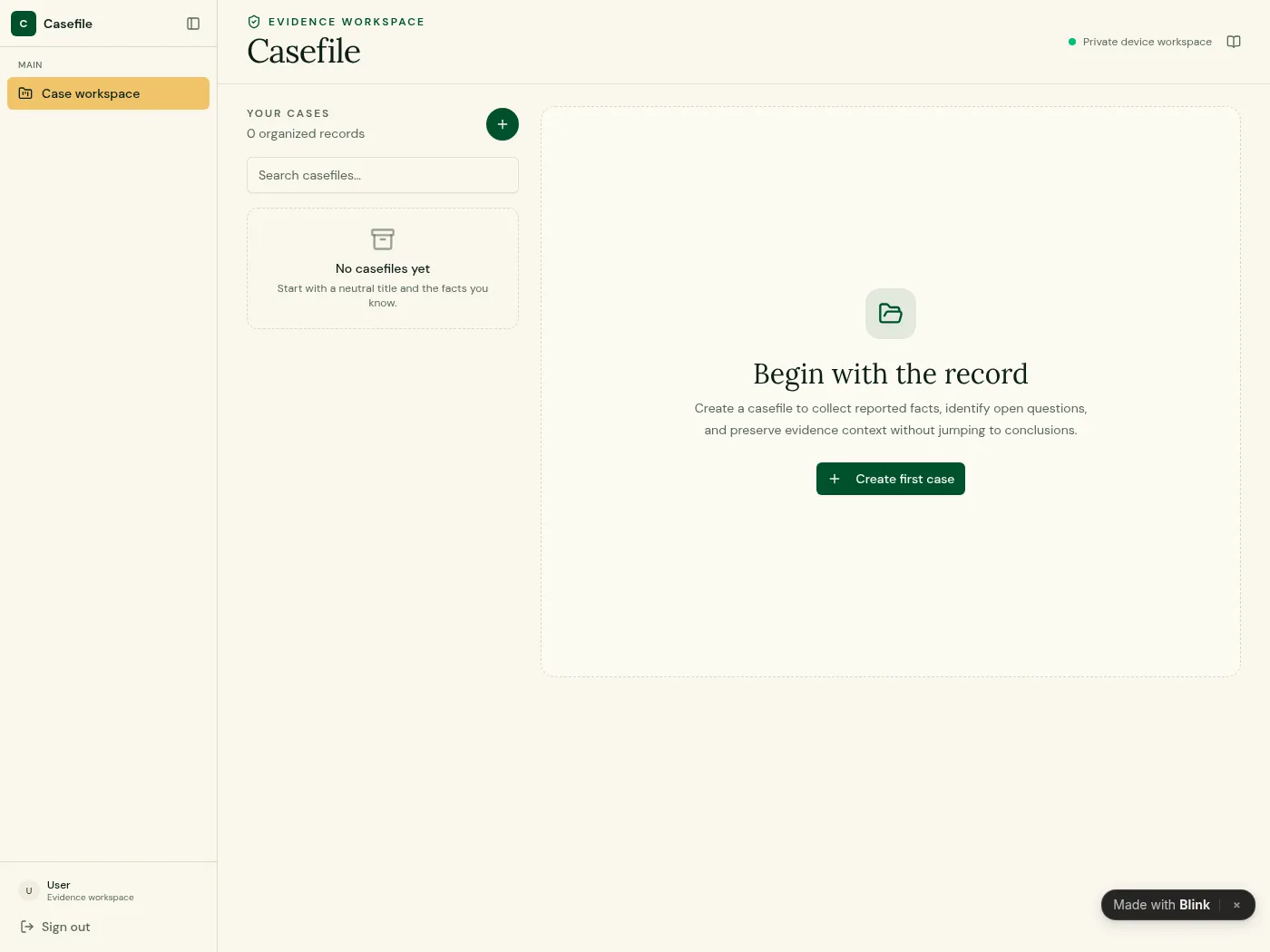 Evidence Organizer App