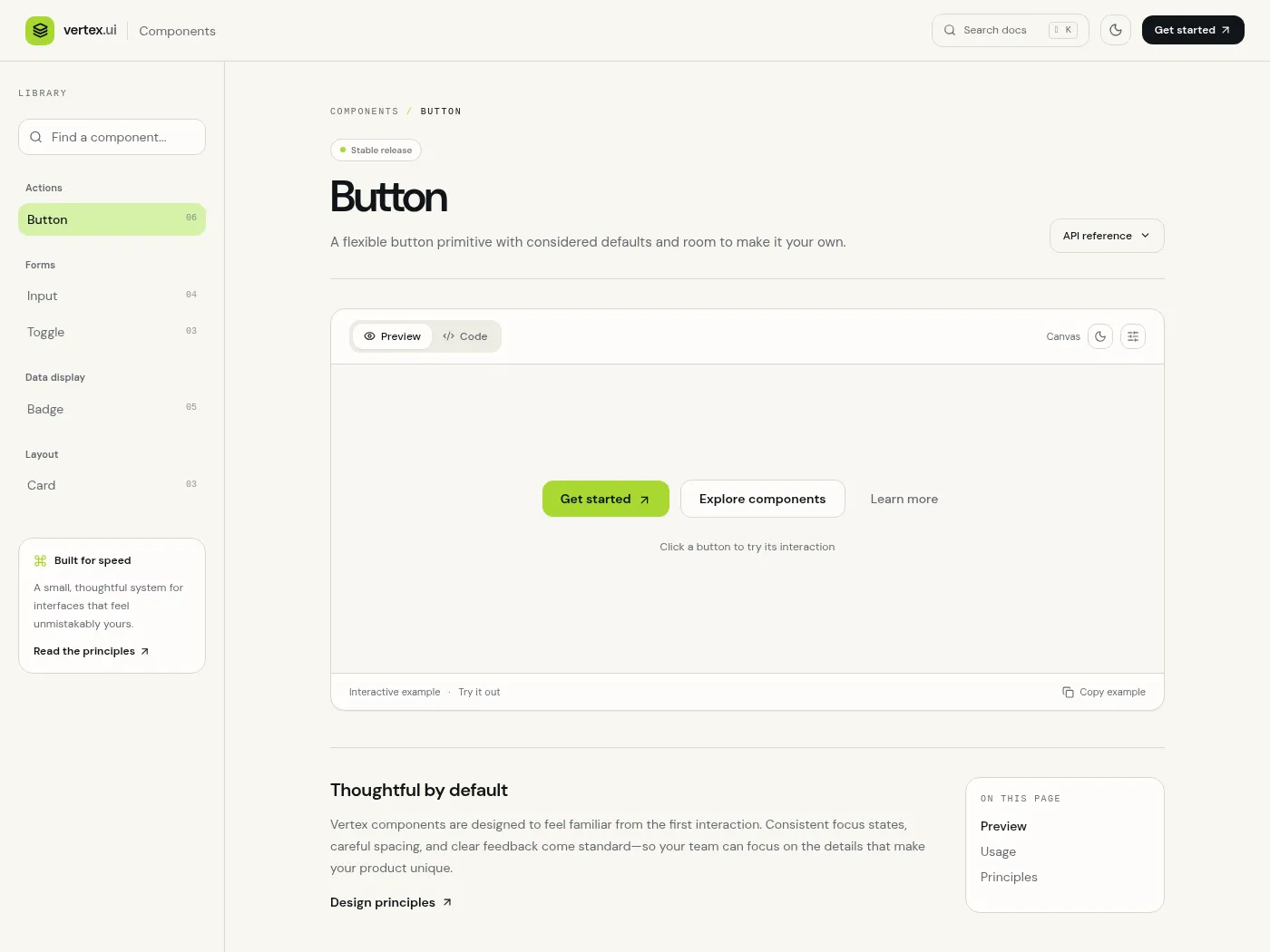 VertexUI Showcase