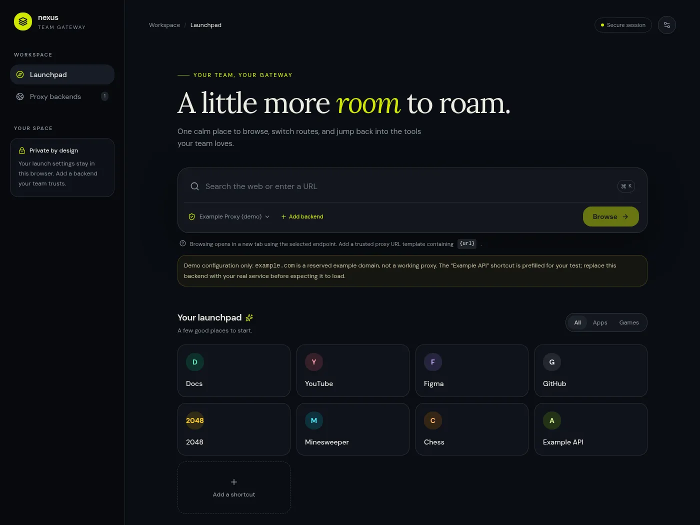 Nexus Proxy Portal