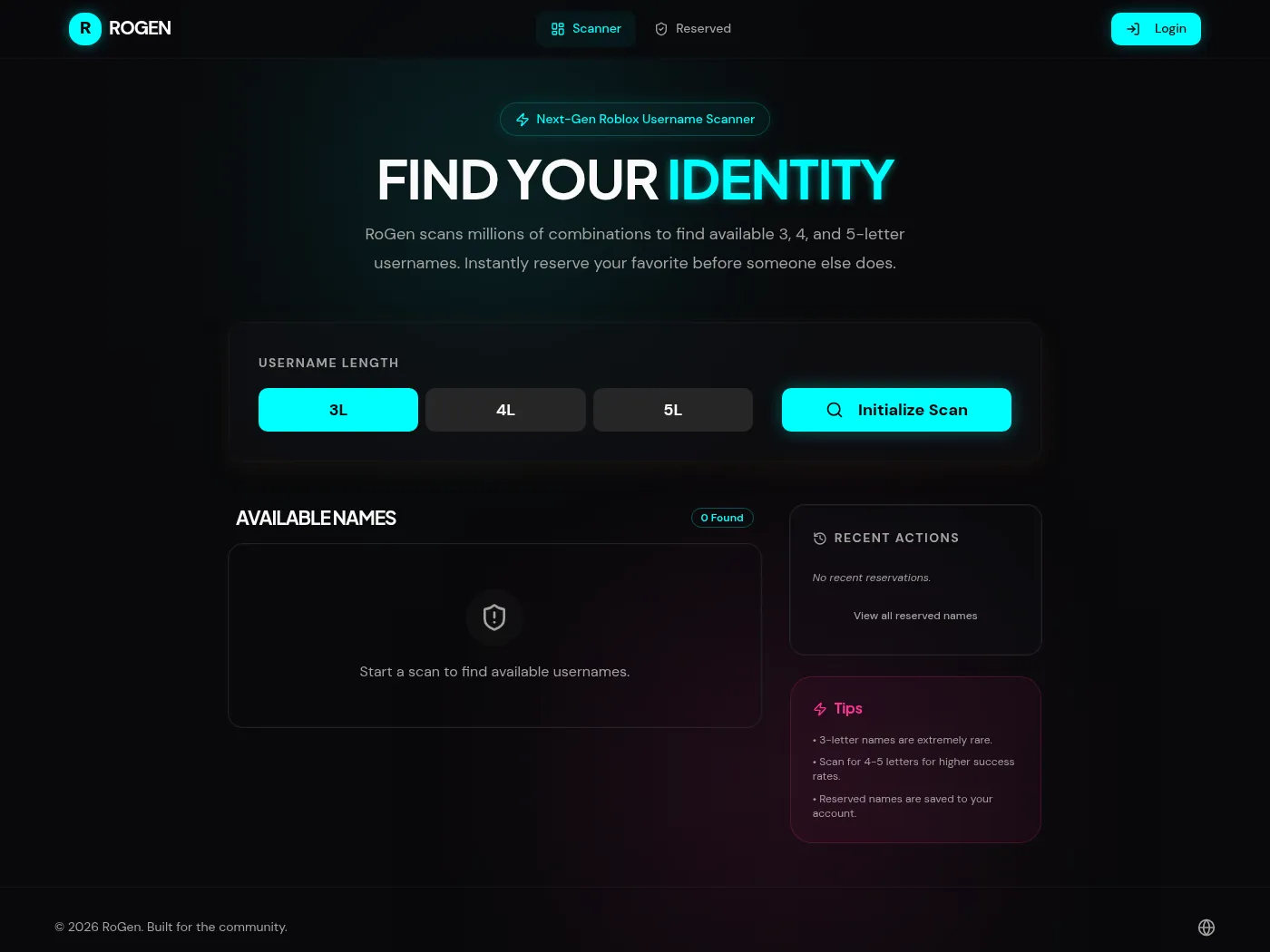 RoGen Username Scanner