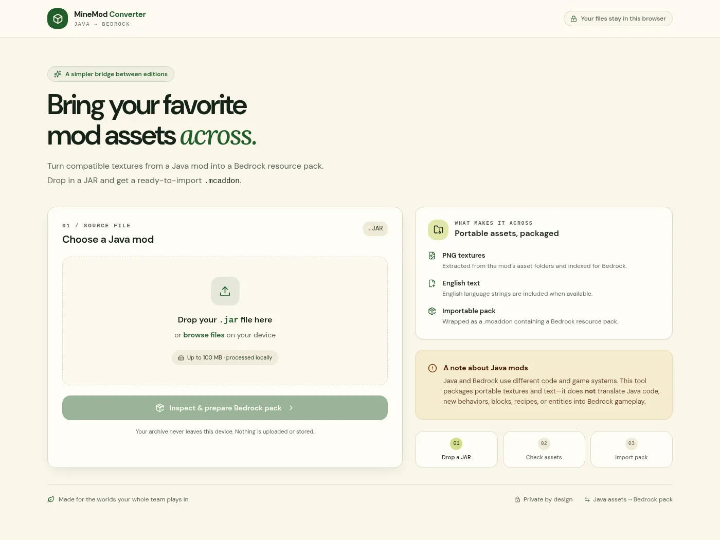 MineMod Converter