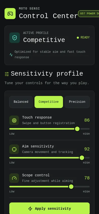 Moto Sensi Control
