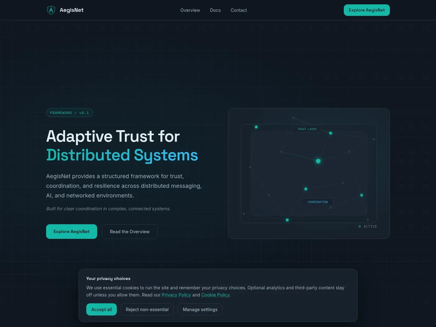 AegisNet Launch Page