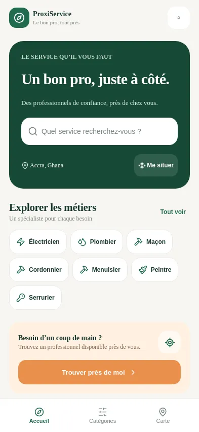 ProxiService Finder App
