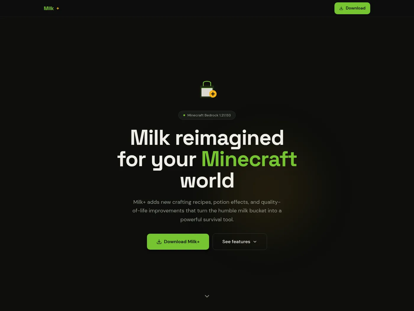 Milk+ for Minecraft