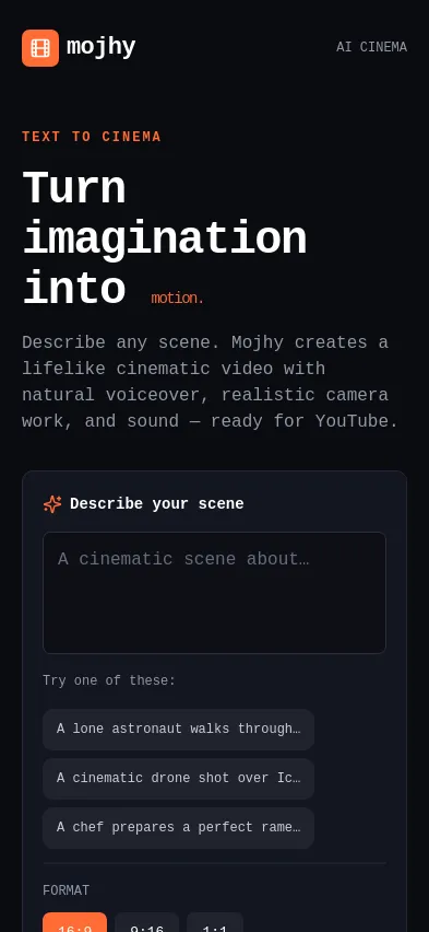 Mojhy AI Cinematic Video