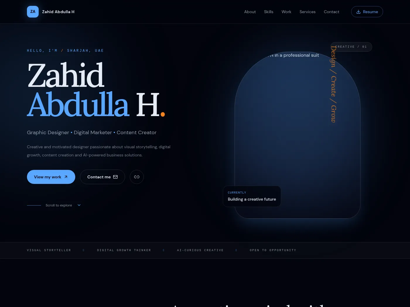 Zahid Portfolio Studio
